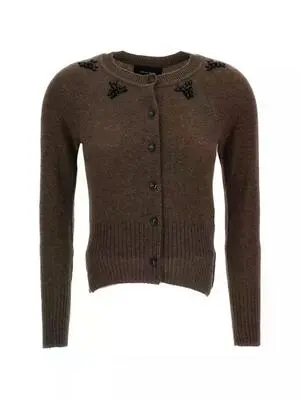 Simone Rocha Embellished Cashmere Cardigan - Brown