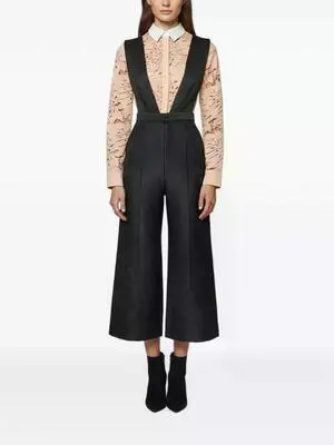 SELF-PORTRAIT Botanical Crest Jacquard Jumpsuit - Black
