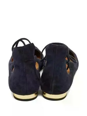 AQUAZZURA Christy Lace-up Flat Pumps - Blue