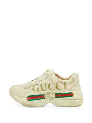 Gucci Rhyton Low-top Leather Sneakers - Neutrals