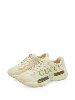 Gucci Rhyton Low-top Leather Sneakers - Neutrals