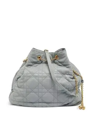 Dior Large Macrocannage Leather Bucket Bag - Grey