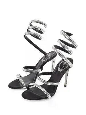 Rene Caovilla Cleo Satin Embellished Stiletto Sandals