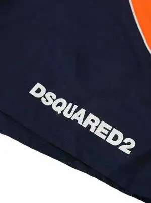 Dsquared2 Color-blocked Logo Print Swim Trunks