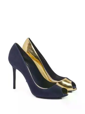 Dior Miss Peep Toe Stiletto Pumps - Blue