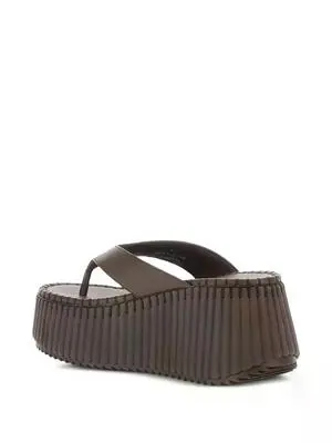 Chloé Nama Platform Thong Sandals - Brown