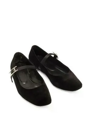 Hermès Velvet And Satin Buckle-fastening Ballet Flats