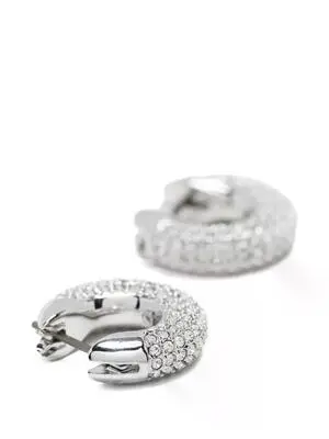 SWAROVSKI Rhodium-plated Crystal Hoop Earrings - Silver