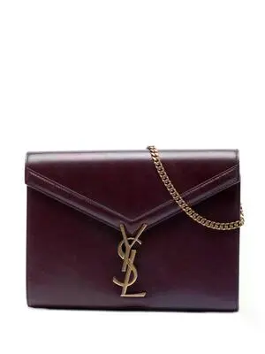 Saint Laurent Monogram Cassandra Chain Wallet Crossbody Bag - Red
