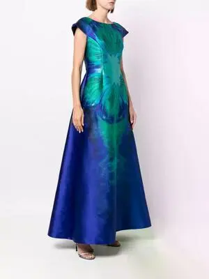 Alberta Ferretti Butterfly Print A-line Gown