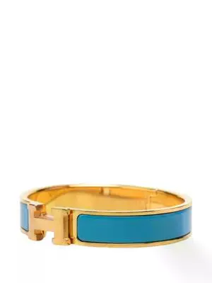 Hermès Narrow Enamel Clic H Bracelet Pm - Blue
