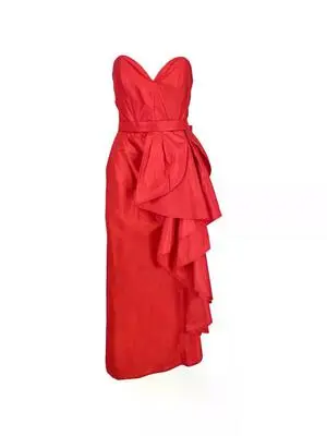 DALILA DI LAZZARO Strapless Sweetheart Neck Maxi Dress - Red