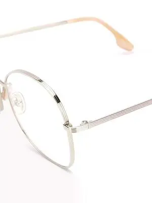 Victoria Beckham Silver-tone Acetate Round Frame Glasses