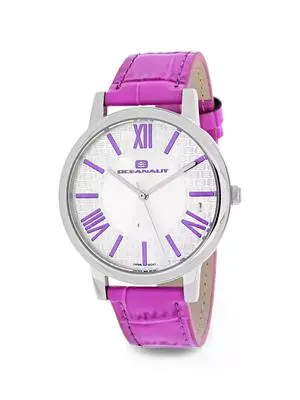 OCEANAUT 40mm Watch With Roman Numeral Indices - Silver