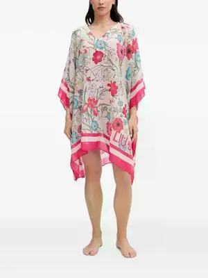 Liu Jo Floral Print Kaftan - Neutrals