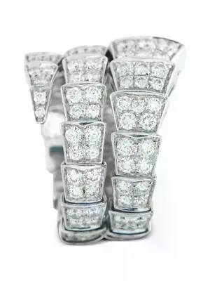 BVLGARI Serpenti Pavé Diamond Ring In 18k White Gold