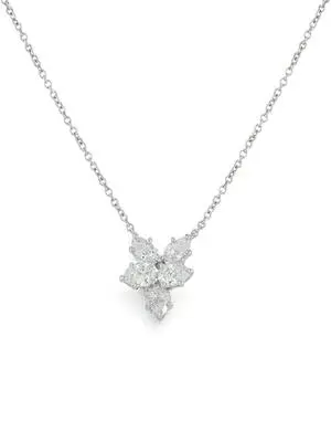 Harry Winston Platinum Diamond Pendant Necklace - Silver