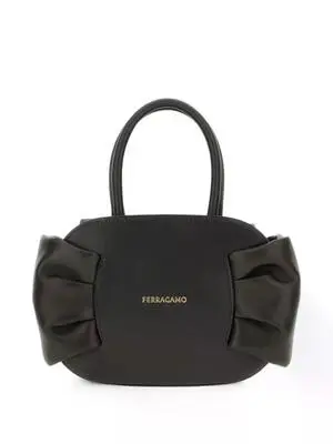 FERRAGAMO Bow Detail Leather Tote Bag