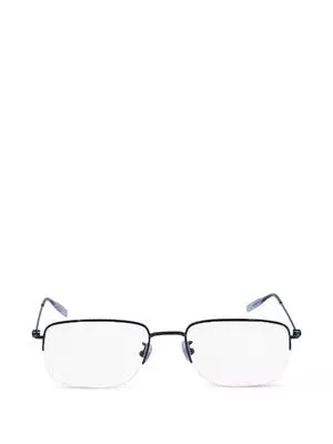 Montblanc Rectangle Semi-rimless Eyeglasses - Black