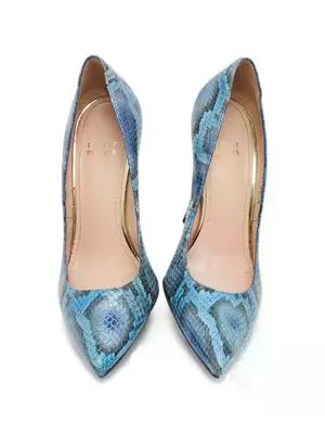 STUART WEITZMAN Snakeskin Pointed Toe Stiletto Heeled Pumps