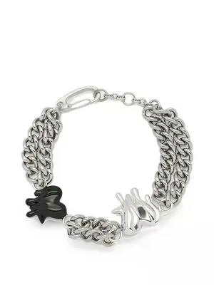 YOJ Heart Motif Curb-link Bracelet In Tone - Silver