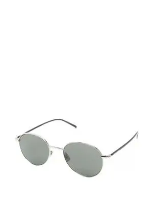Saint Laurent Tone Round Frame Sunglasses - Silver