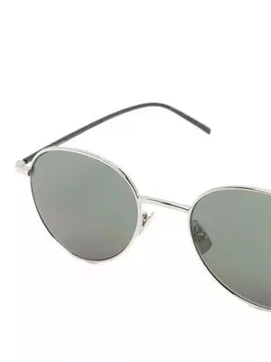 Saint Laurent Tone Round Frame Sunglasses - Silver