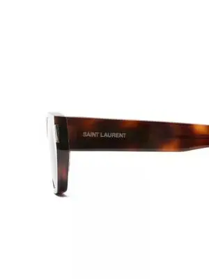 Saint Laurent Tortoiseshell-effect Rectangle-frame Sunglasses