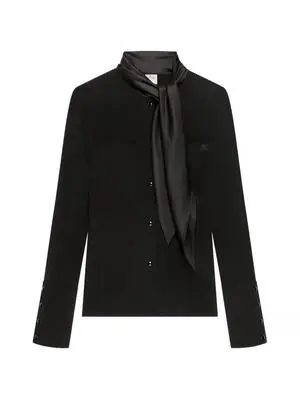 COURREGES Satin-scarf Jersey Shirt - Black