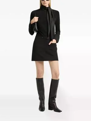 COURREGES Satin-scarf Jersey Shirt - Black