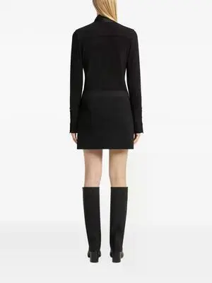 COURREGES Satin-scarf Jersey Shirt - Black