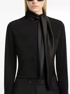 COURREGES Satin-scarf Jersey Shirt - Black