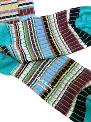 Paul Smith Signature Ribbed Socks - Blue