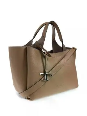 TOD'S Grained Leather Tote Bag - Neutrals