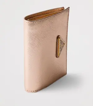 Prada Small Metallic Saffiano Leather Wallet