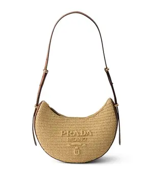 Prada Arqué Crochet Shoulder Bag - Neutral