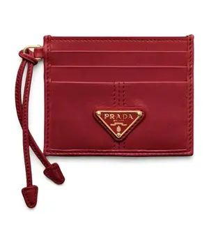 Prada Leather Card Holder - Red