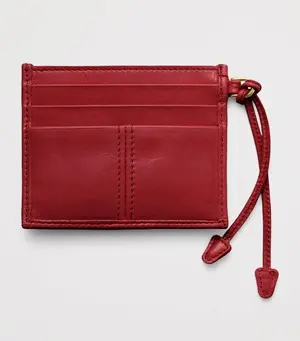 Prada Leather Card Holder - Red