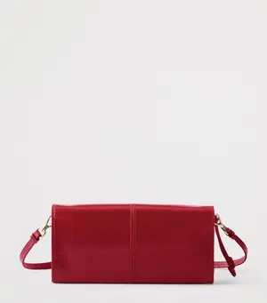 Prada Leather Wallet With Shoulder Strap - Red