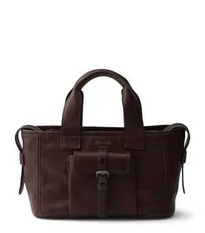 Prada Buffalo Leather Tote Bag