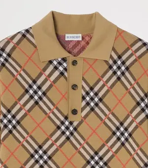 Burberry Check Polo Shirt - Beige