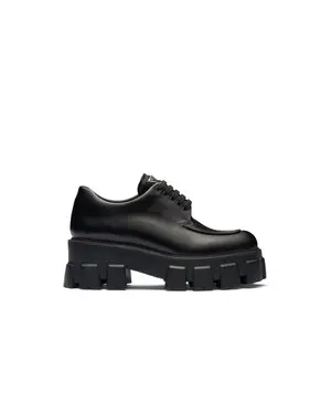 Prada Monolith Brushed Leather Lace-up Shoes