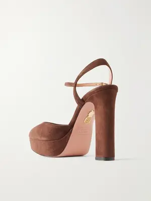 AQUAZZURA Amira 110 Suede Platform Pumps