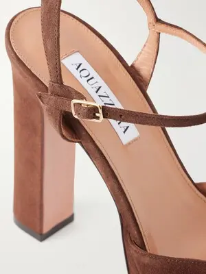 AQUAZZURA Amira 110 Suede Platform Pumps