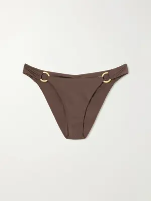 AWAY THAT DAY Away That Day Sorrento Embellished Recycled Stretch Bikini Briefs Brown