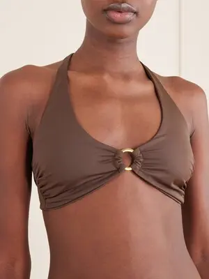 AWAY THAT DAY Sorrento Embellished Bikini Top - Brown