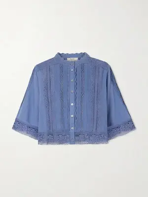 Sea Pippa Crochet-trimmed Cotton Blouse
