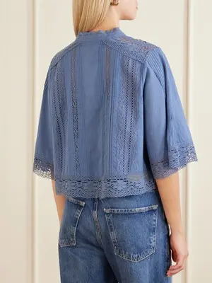 Sea Pippa Crochet-trimmed Cotton Blouse