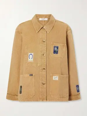 Sea Winslow Patch-detailed Denim Jacket - Brown
