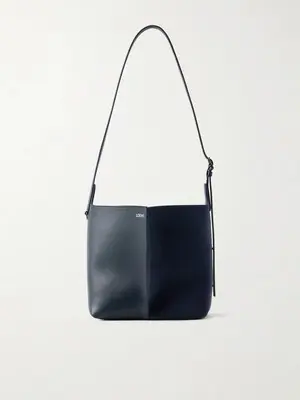 Loewe Bilbao Suede And Leather Tote - Blue